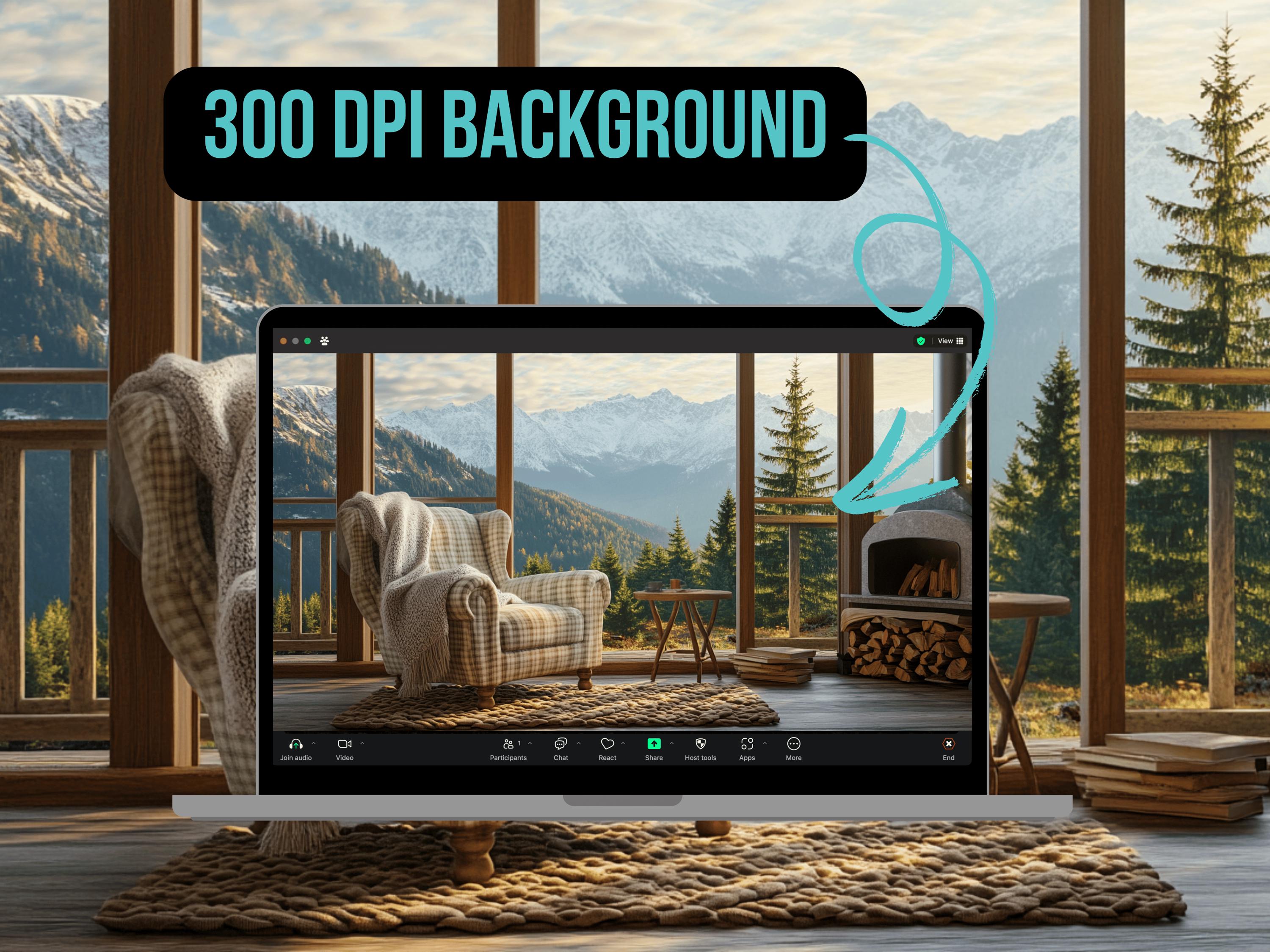 Teams Background for Summer Mountain Cabin, Zoom Rustic Mountain ...