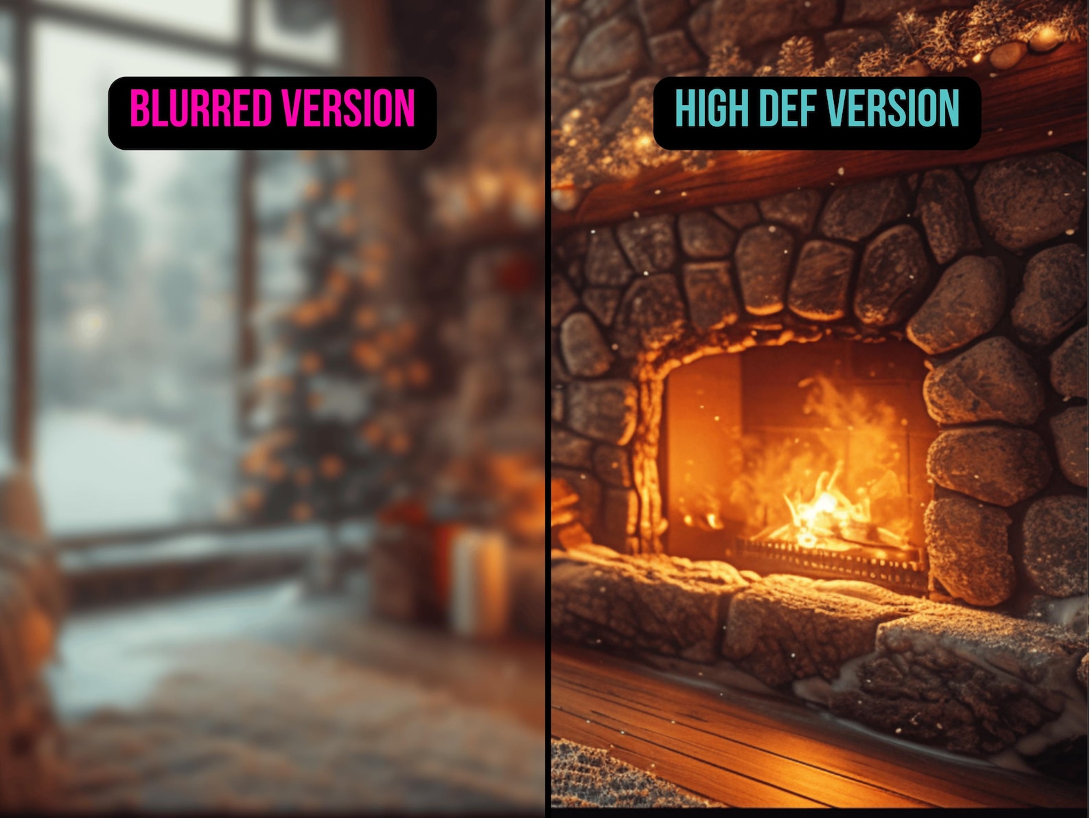 Cozy Winter Cabin Zoom Background With Rustic Fireplace, Snowy Forest ...