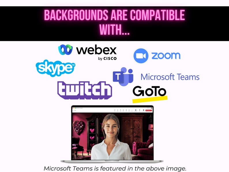 Dark Feminine Aesthetic Zoom Background | Moody Valentine’s Decor Dark ...