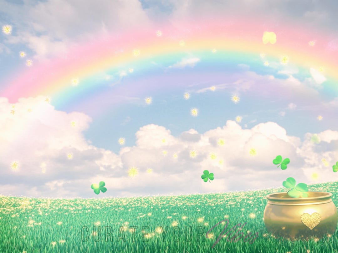 St. Patrick’s Day Teams Background Funny Lucky Rainbow Pot of Gold ...