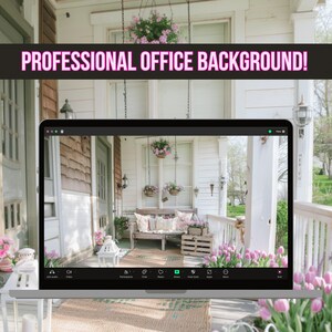 Spring Farmhouse Porch Zoom Background: Cottagecore Home Office ...