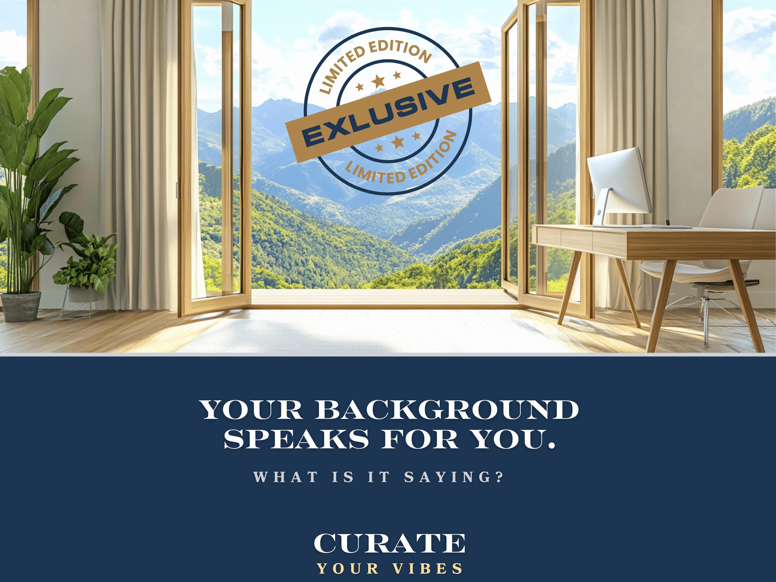 Virtual Background | Light Airy Mountain View Office | Summer Forest ...