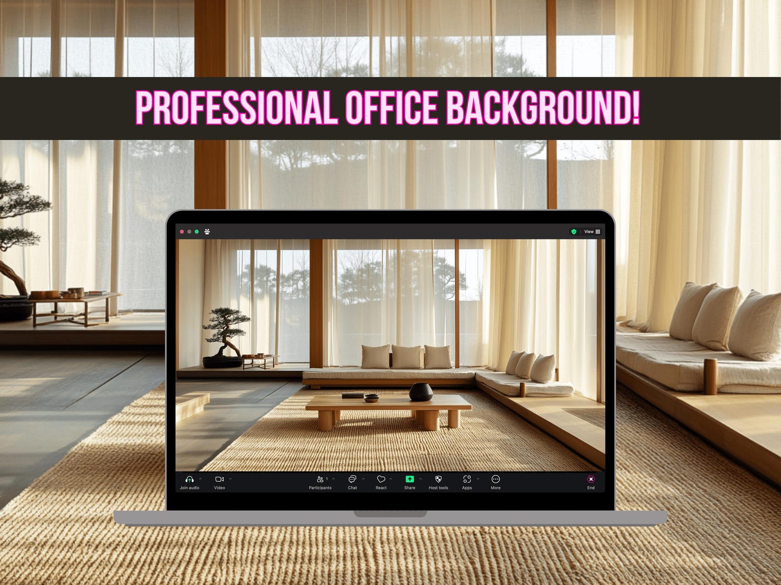 Japandi Zoom Background: Minimalist Living Room (digital Download) - Etsy
