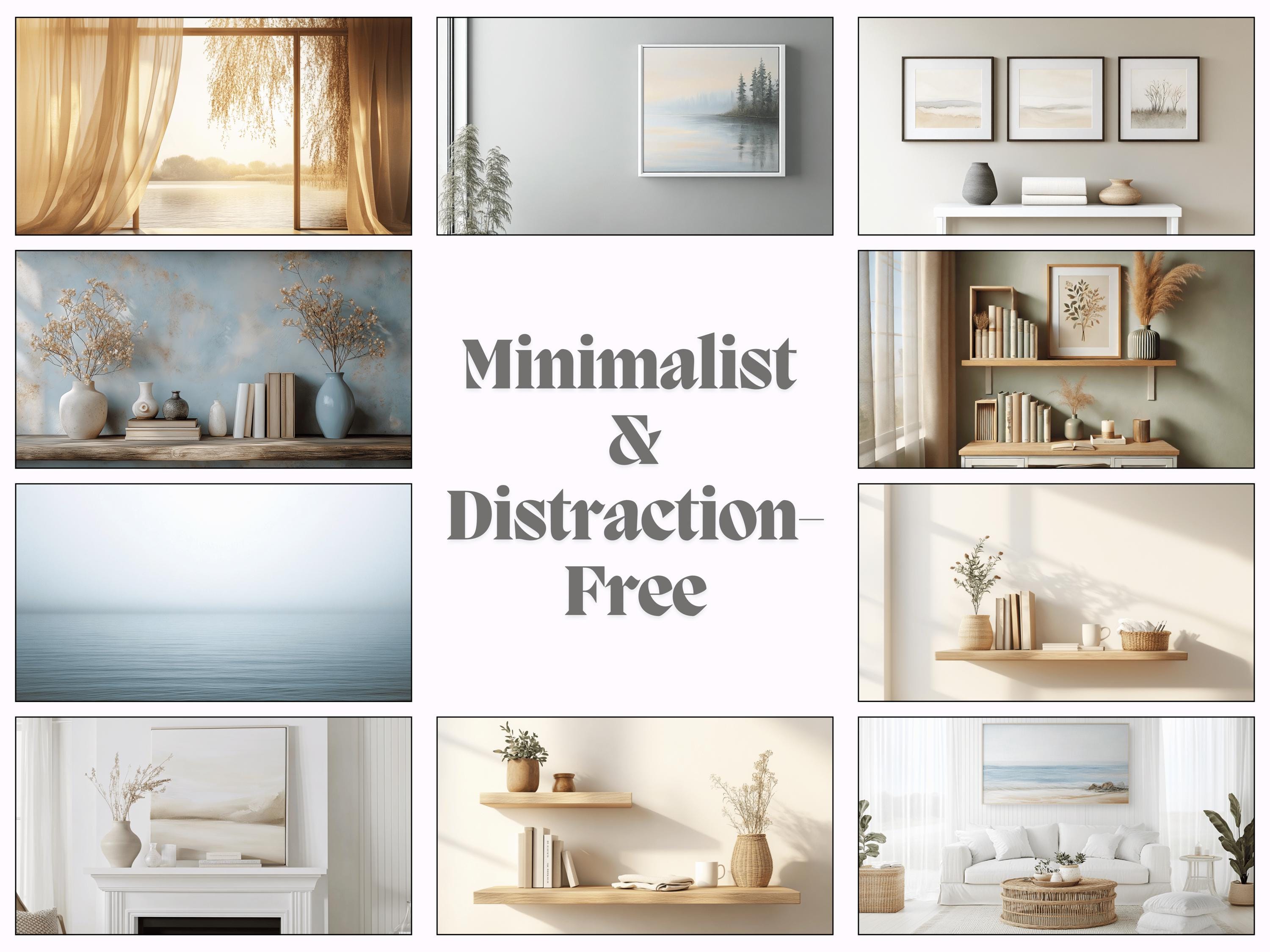 Calming Virtual Background Bundle, 40 Zoom Backgrounds for Teacher ...