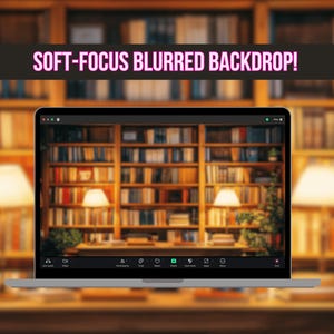 Cozy Library Bookshelf Zoom Background: Grand Millennial Home Office ...
