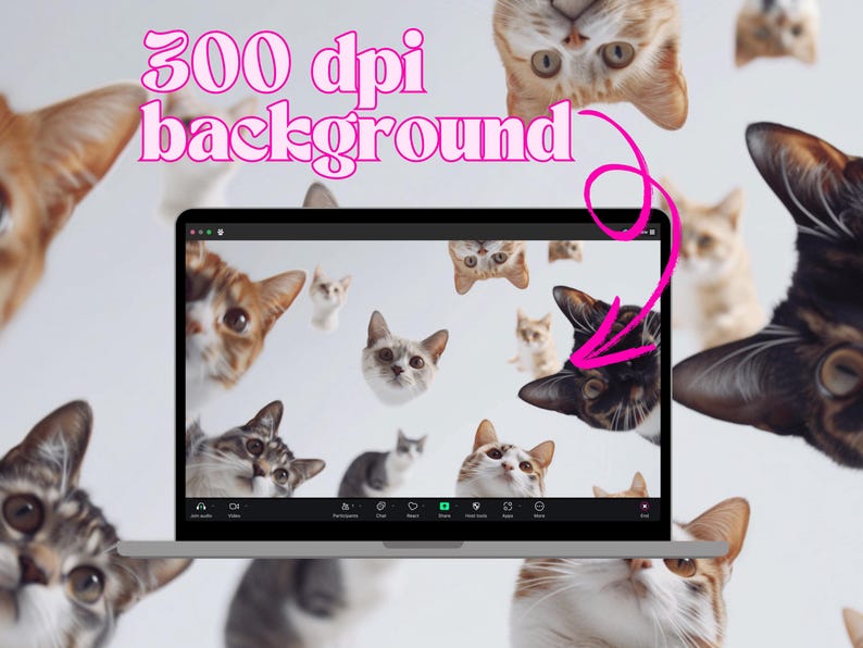 Funny Judgy Cats Zoom Background: Quirky Virtual Office Backdrop ...
