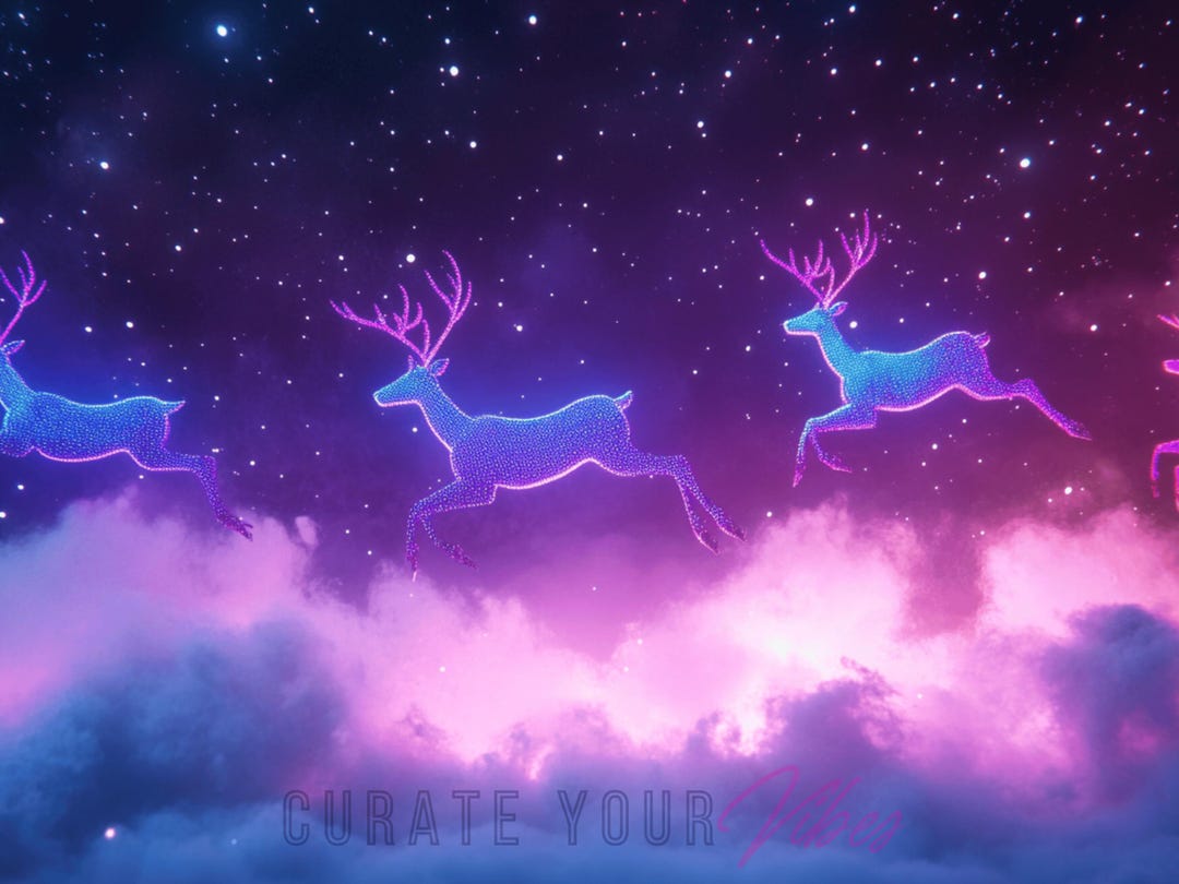 Neon Christmas Zoom Background | Blurred Virtual Meeting Background ...