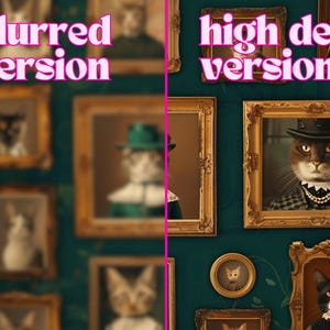 Cat Zoom Background Funny: Cat Portrait Gallery Wall Digital Backdrop ...