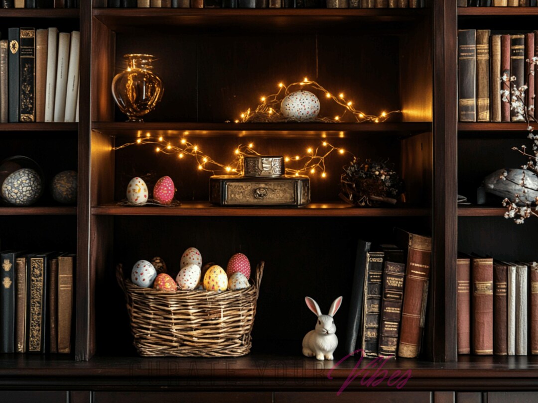 Dark Academia Easter Zoom Background | Enchanted Library (digital ...