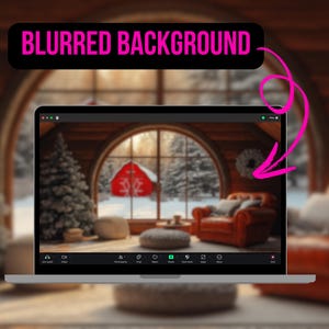 Cozy Rustic Winter Cabin Zoom Background With Snowy Red Barn – Virtual ...