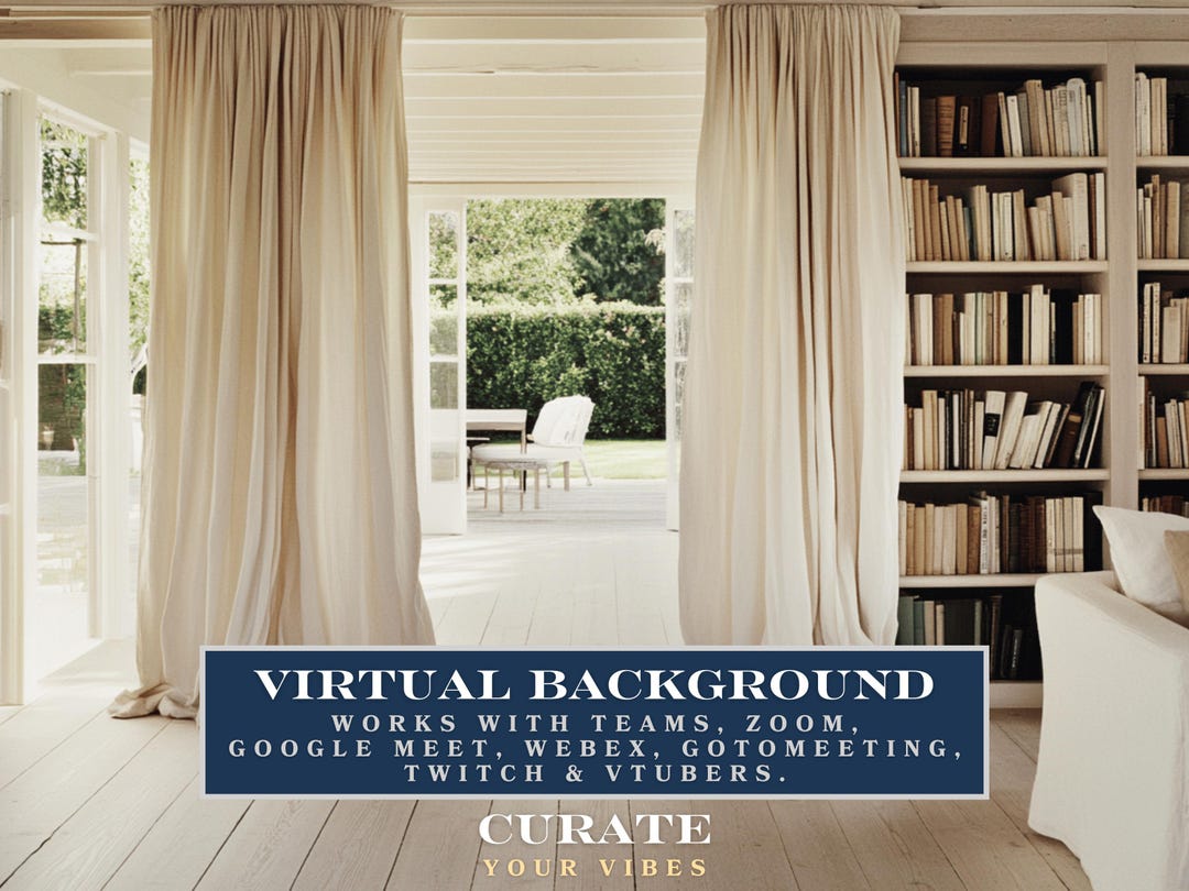 Cozy Cottage Bookcase Virtual Background | Neutral Cottagecore ...