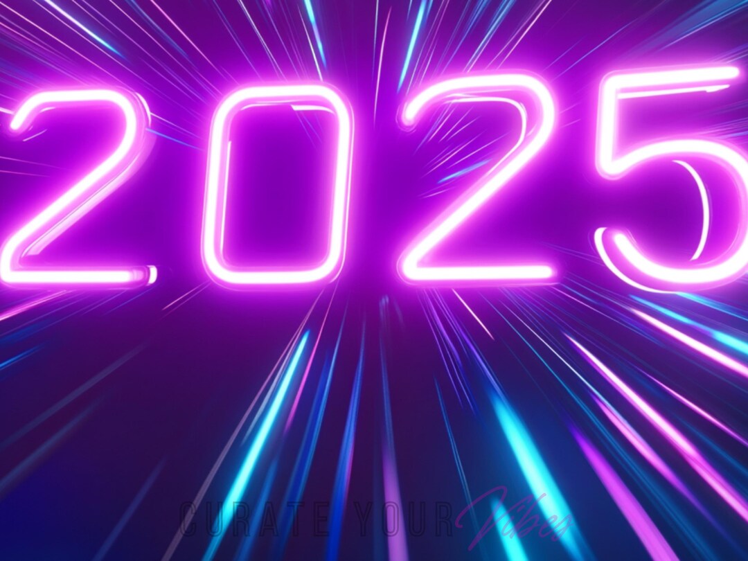 Zoom Background Neon 2025 | New Year Virtual Background Futuristic ...