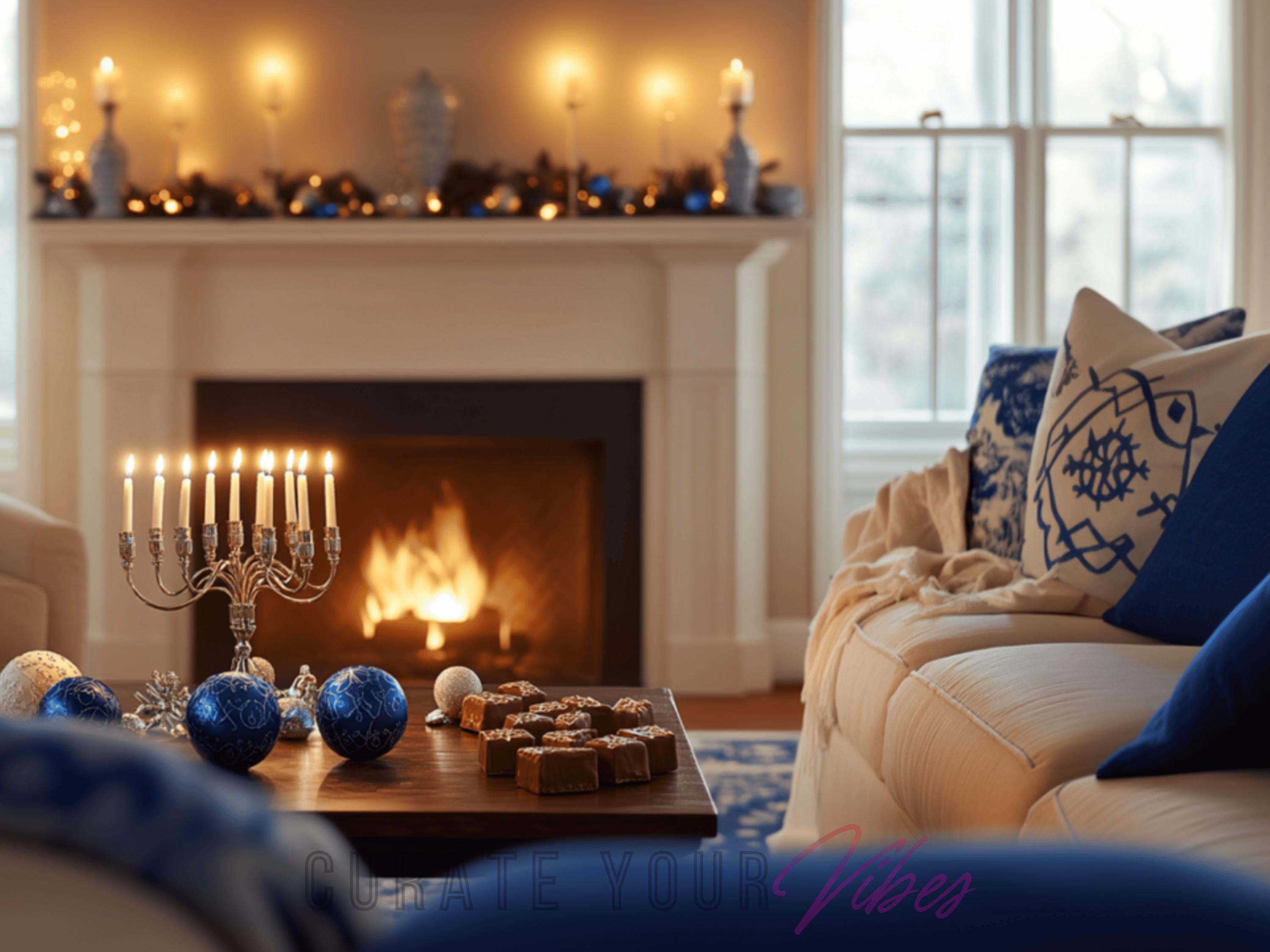Cozy Hanukkah Living Room Zoom Background (digital Download) - Etsy