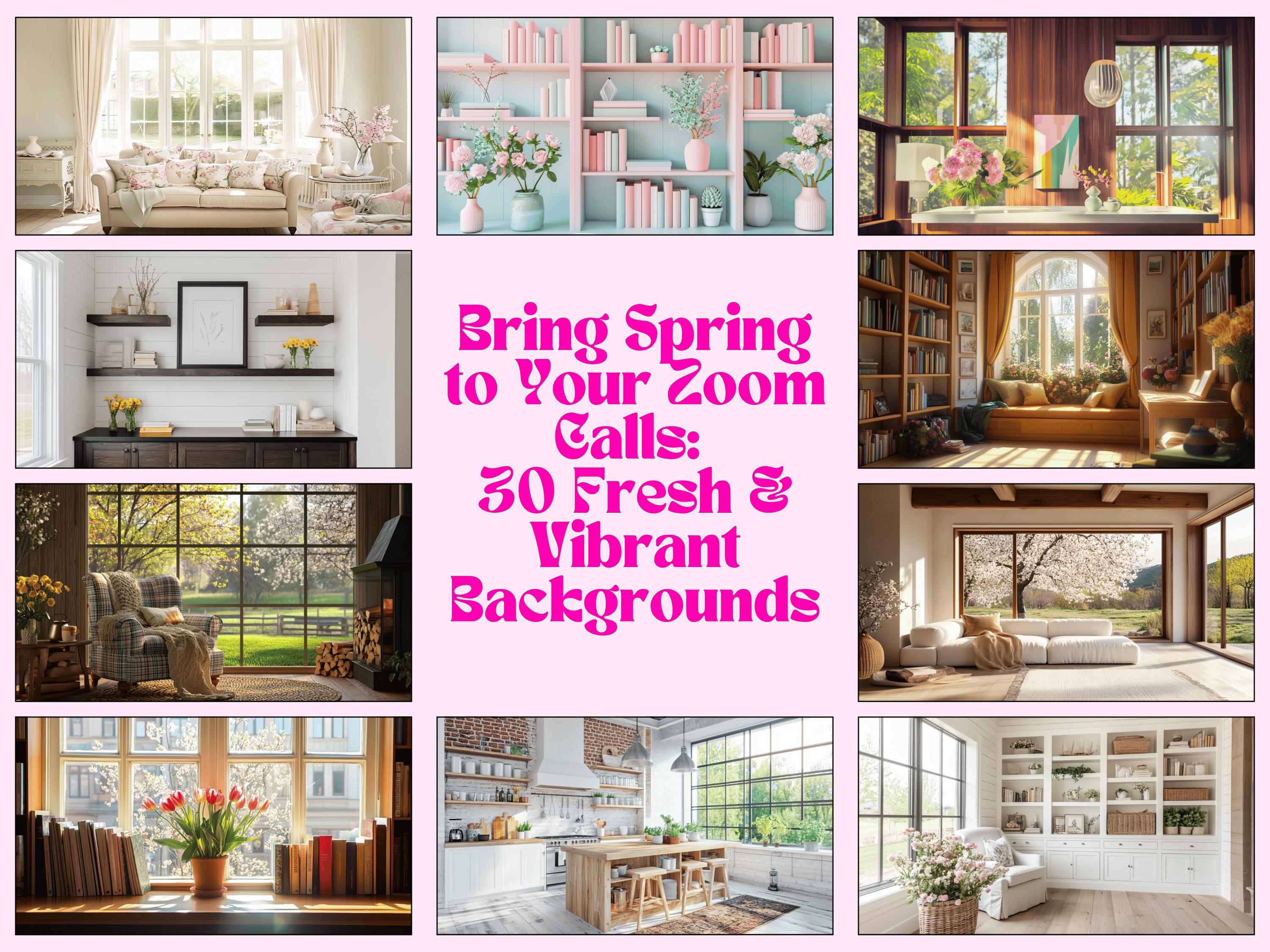 Spring Zoom Background Bundle: 30 Teams Background Images for Spring ...