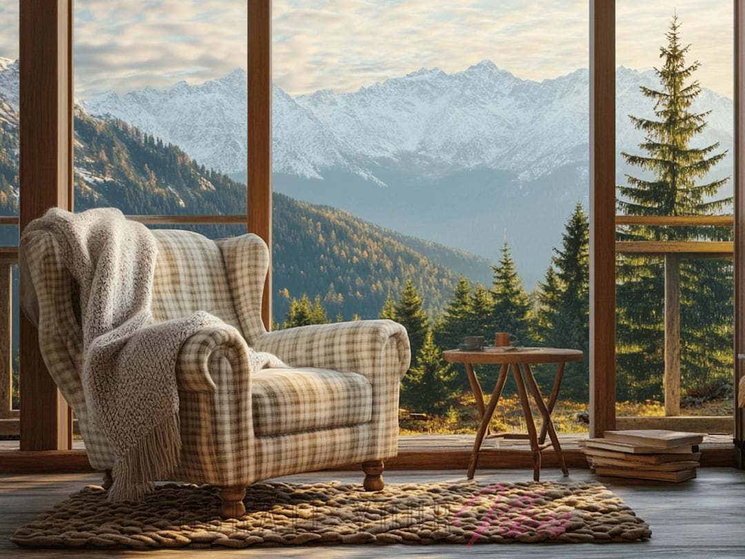 Teams Background for Spring Mountain Cabin, Zoom Rustic Mountain ...