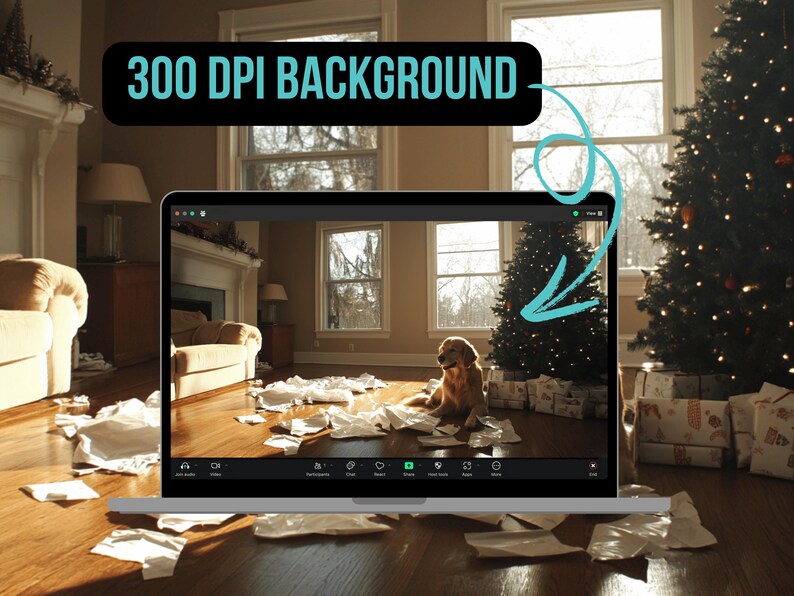 Funny Holiday Dog Zoom Background | Very Puppy Christmas Backdrop ...