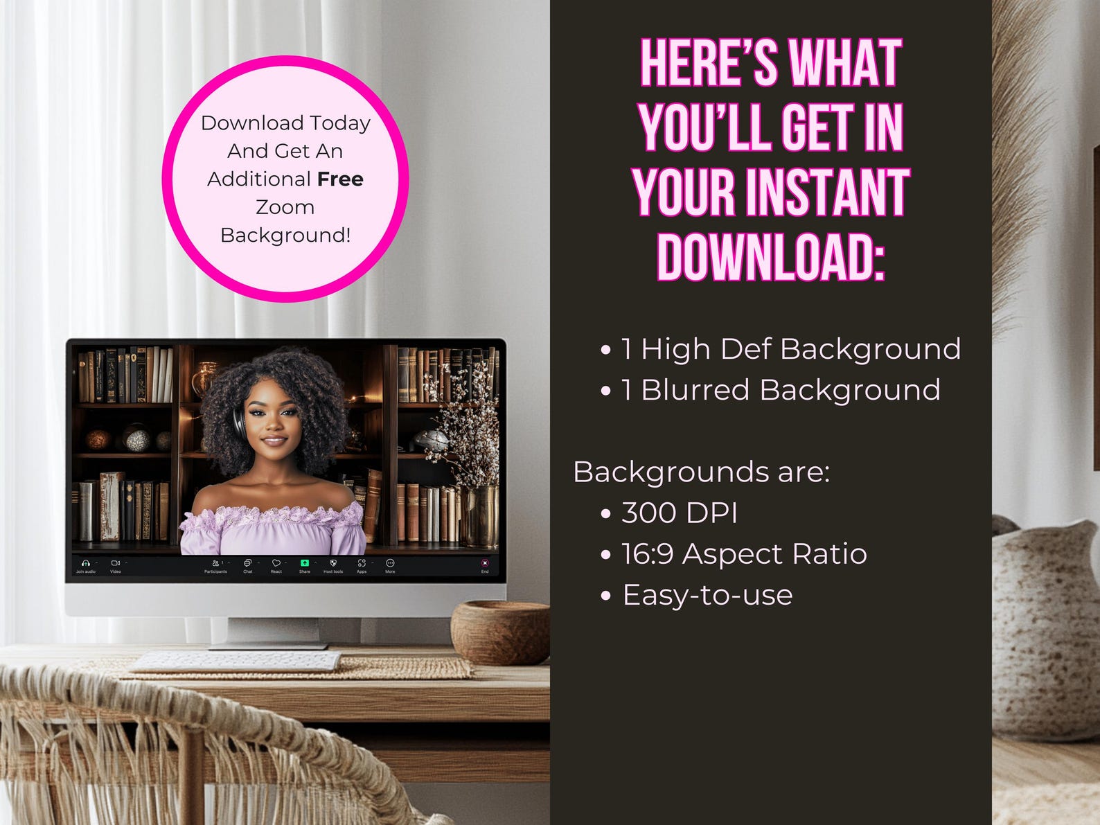 Dark Academia Easter Zoom Background | Enchanted Library (digital ...