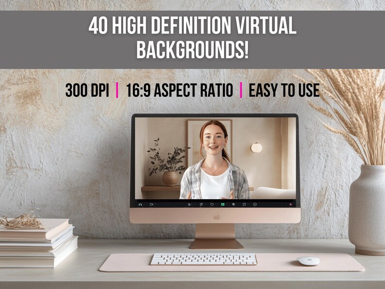 Calming Virtual Background Bundle, 40 Zoom Backgrounds for Teacher ...