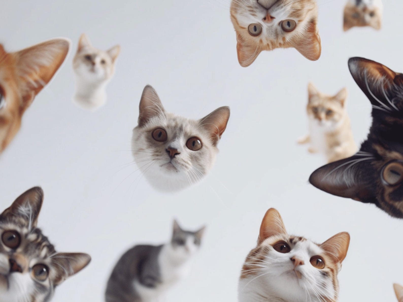 Funny Judgy Cats Zoom Background: Quirky Virtual Office Backdrop ...