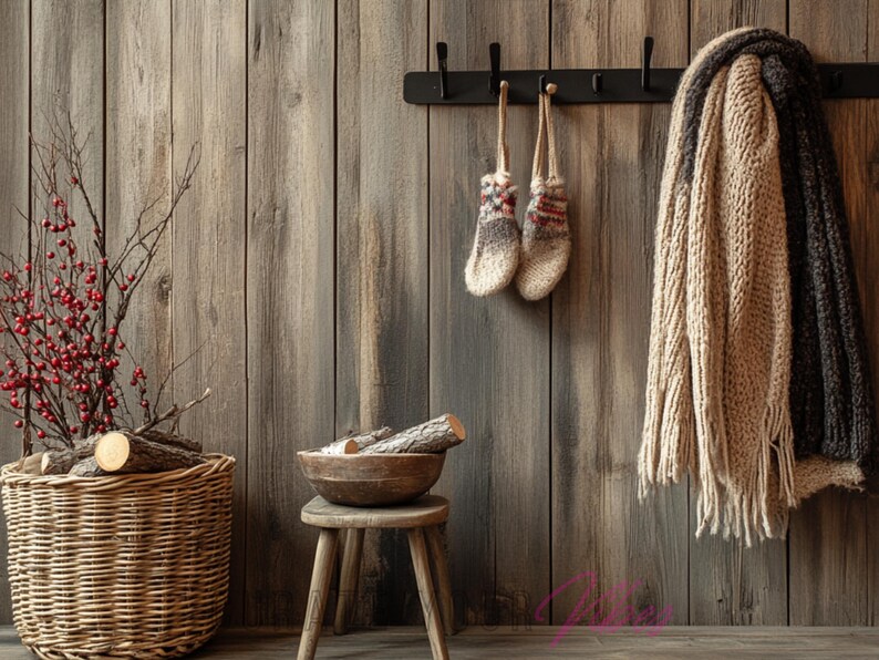 Rustic Winter Cabin Zoom Background: Cozy Farmhouse (digital Download ...