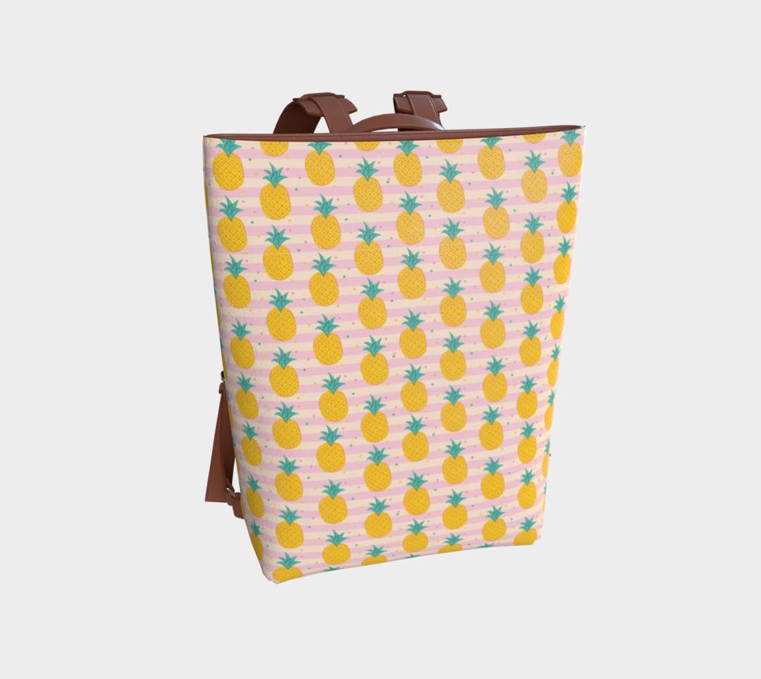 Vintage Pineapple Vegan Leather Backpack - Etsy