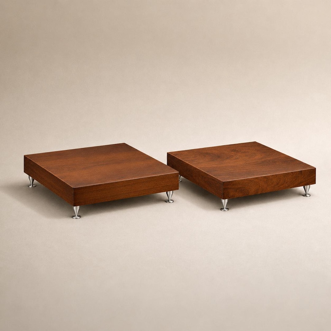 Solid Wood Amplifier Stand, Speaker Isolation Platform Set With Spikes ...