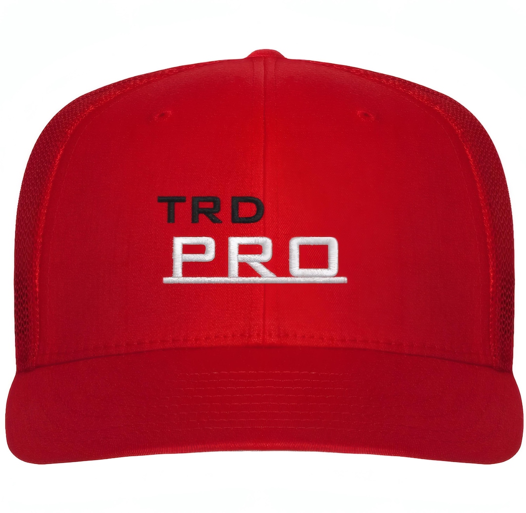 Toyota TRD Pro Red Trucker Cap, Embroidered Off-road Hat, Flexfit Large ...