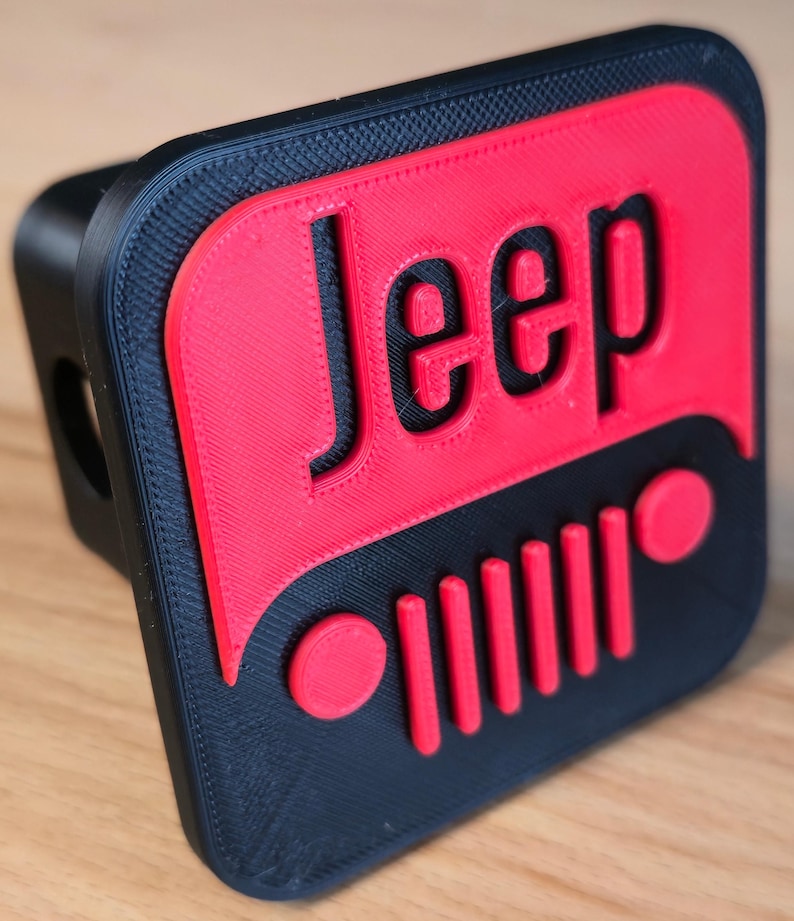 Jeep Hitch Cover in Black | Receiver Plug With 3D Printed Logo ...