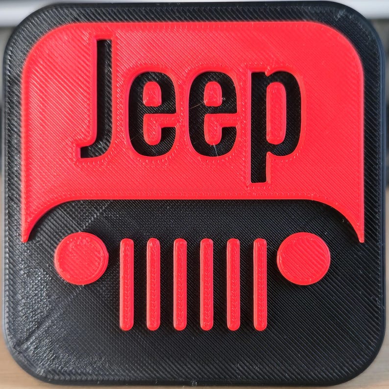 Jeep Hitch Cover in Black | Receiver Plug With 3D Printed Logo ...