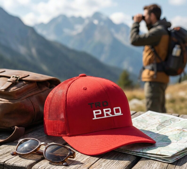 Toyota TRD Pro Red Trucker Cap, Embroidered Off-road Hat, Flexfit Large ...