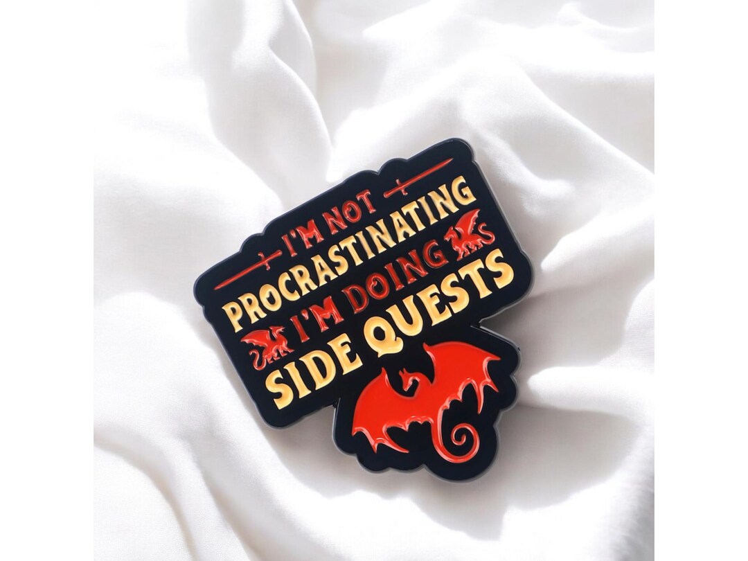 Funny Gaming Enamel Pin: Side Quests Accessory - Etsy