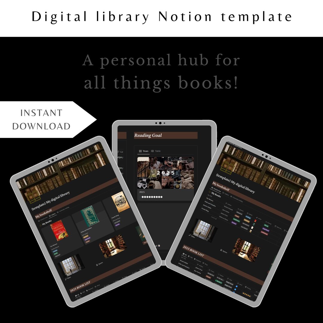 Reading Tracker Notion Template, Notion Book Tracker, Reading Journal, Your Digital Book Shelf ...