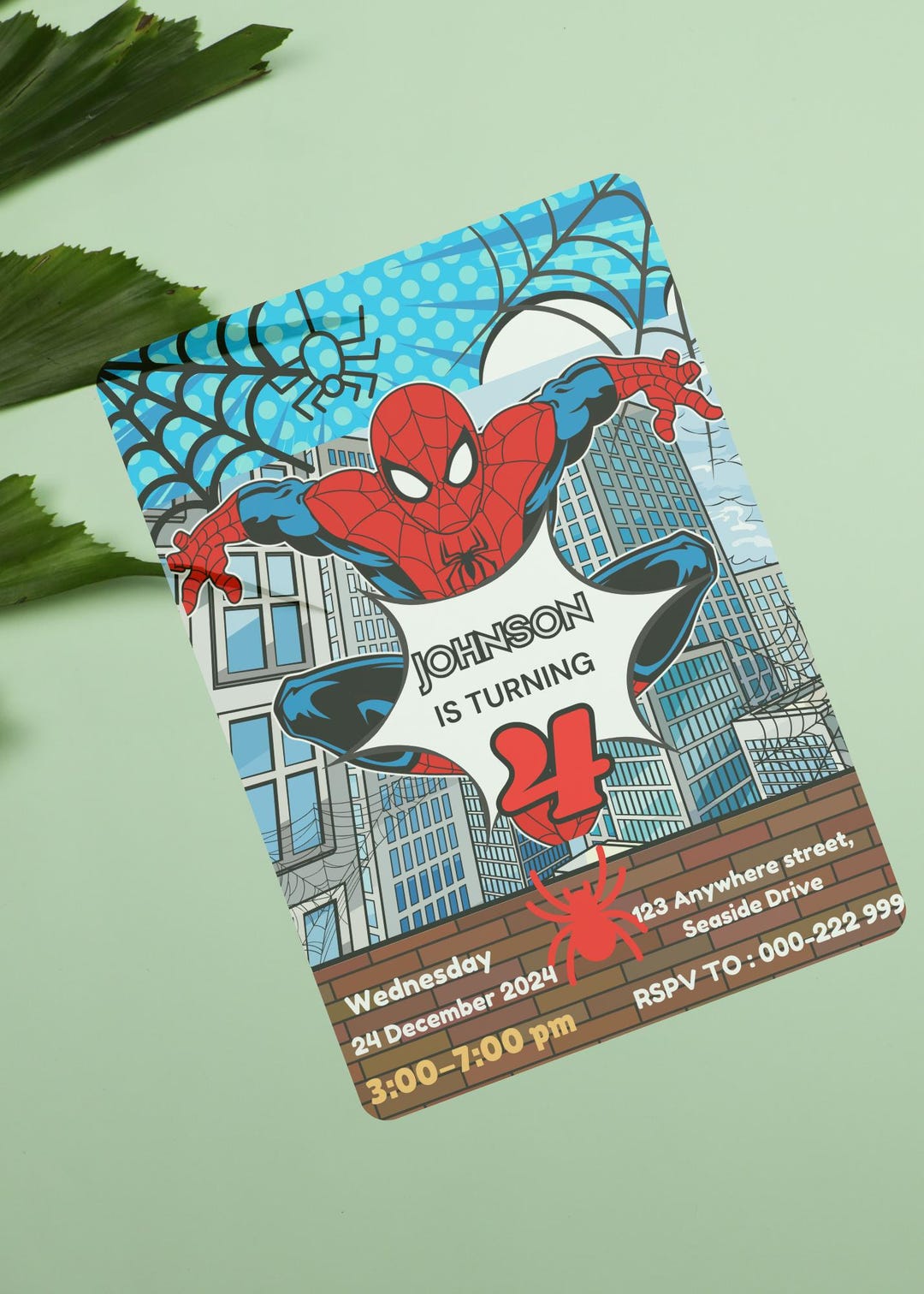 Spider Man Invitation, Spider Man Boys Birthday Party Digital ...