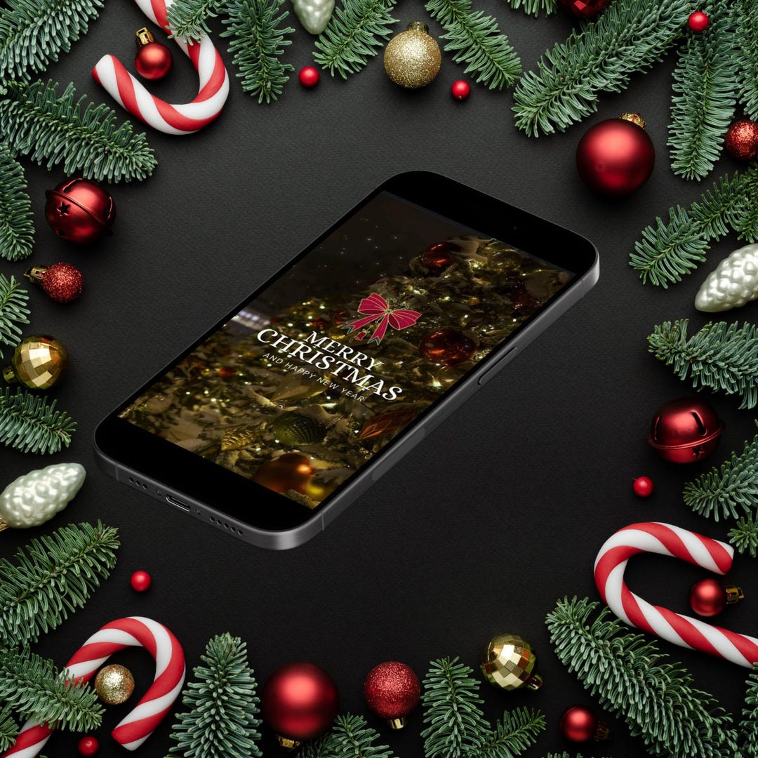 Digital Animated Merry Christmas Tree Card, Electronic Video E-card ...
