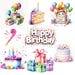 Watercolor Happy Birthday Clipart Set, Birthday Party PNG SVG, Balloons ...