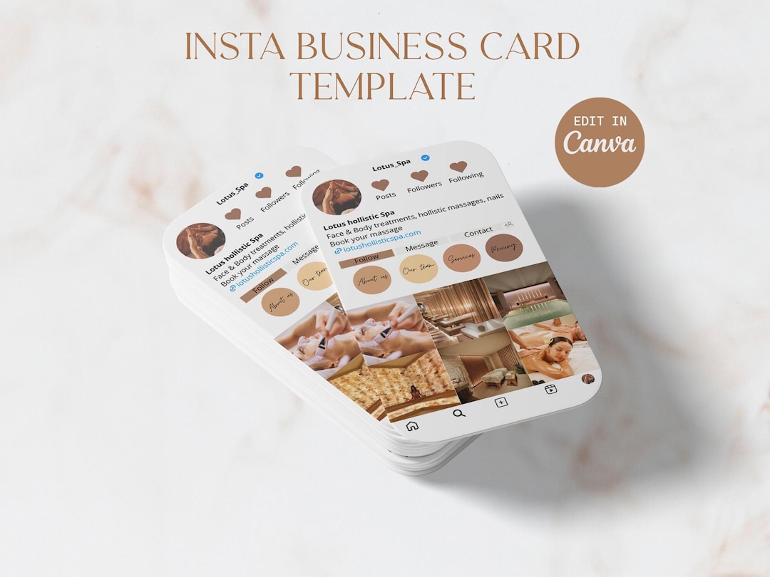 Insta Business Cards, DIY Canva Digital Business Card, Esthetician ...