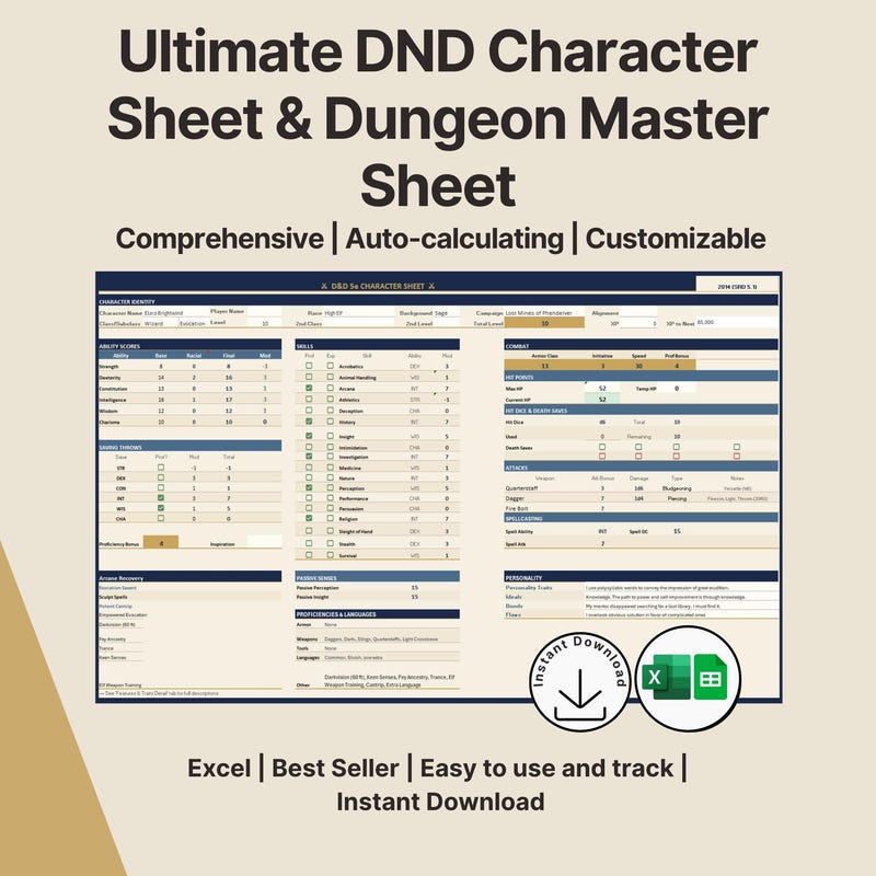 2014 Dnd Character Sheets - Etsy