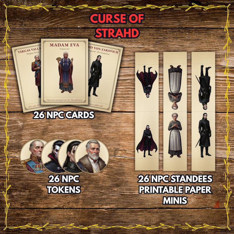 Curse of Strahd Dnd Handout Bundle 500+ Printable Props Tarokka Deck ...