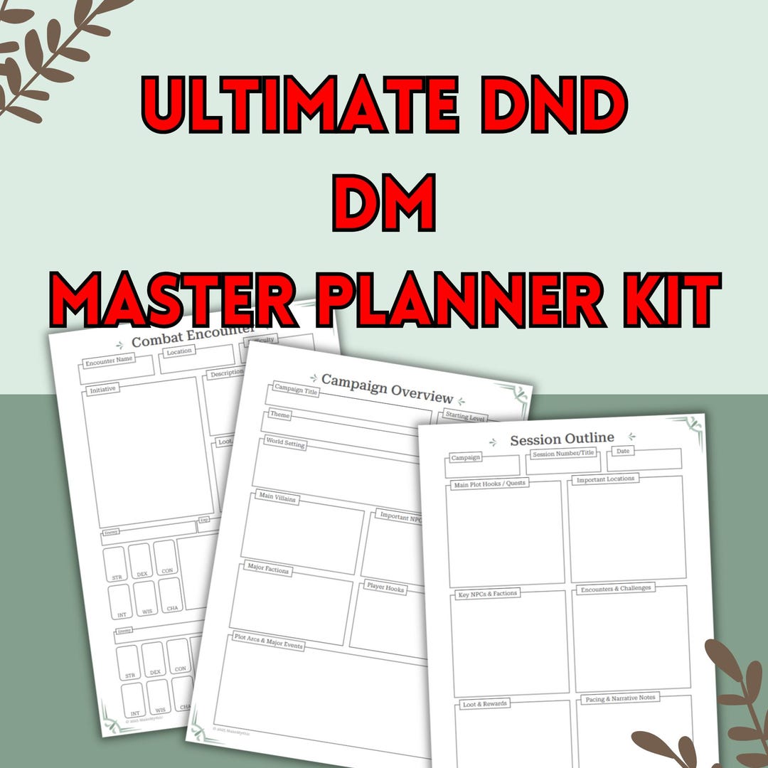 Ultimate Dnd DM Master Planning Kit Dungeon Master Tools Dnd GM Planner ...
