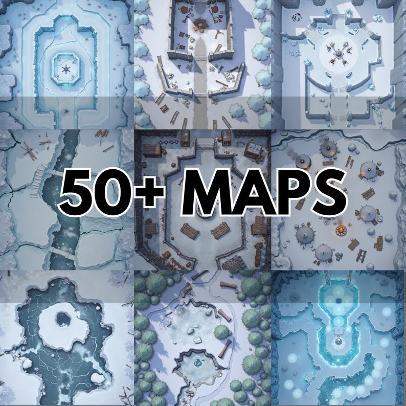 Snow Battlemap Bundle | 50+ Dnd Winter Maps (printable) - Etsy