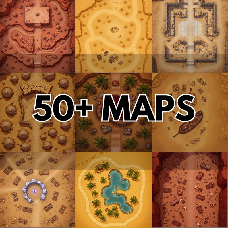 50+ Desert Battlemaps: Oasis, Temples, RPG Maps (digital Download) - Etsy