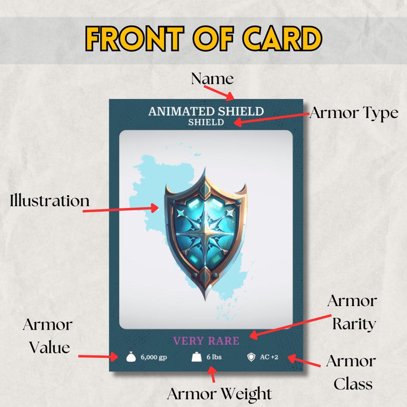 27 Dnd Illustrated Armor Cards Bundle New Digital Download 2024 ...