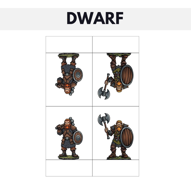 RPG Miniatures DND Printable Paper Minis Bundle Pack - 2D Characters ...