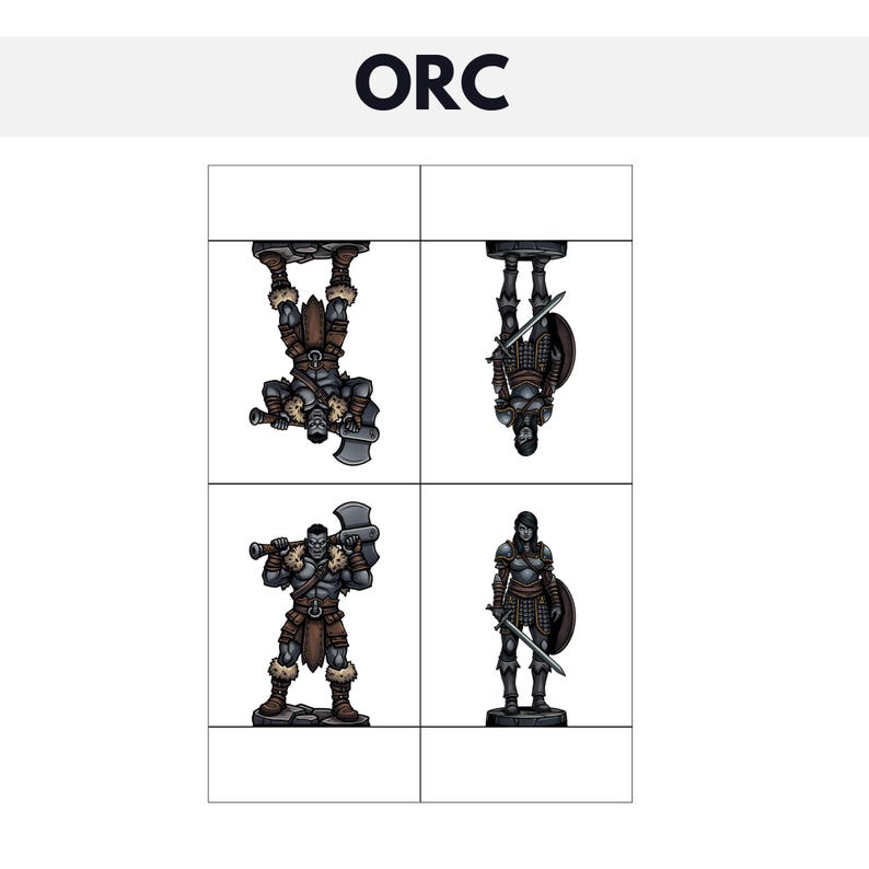 RPG Miniatures DND Printable Paper Minis Bundle Pack - 2D Characters ...