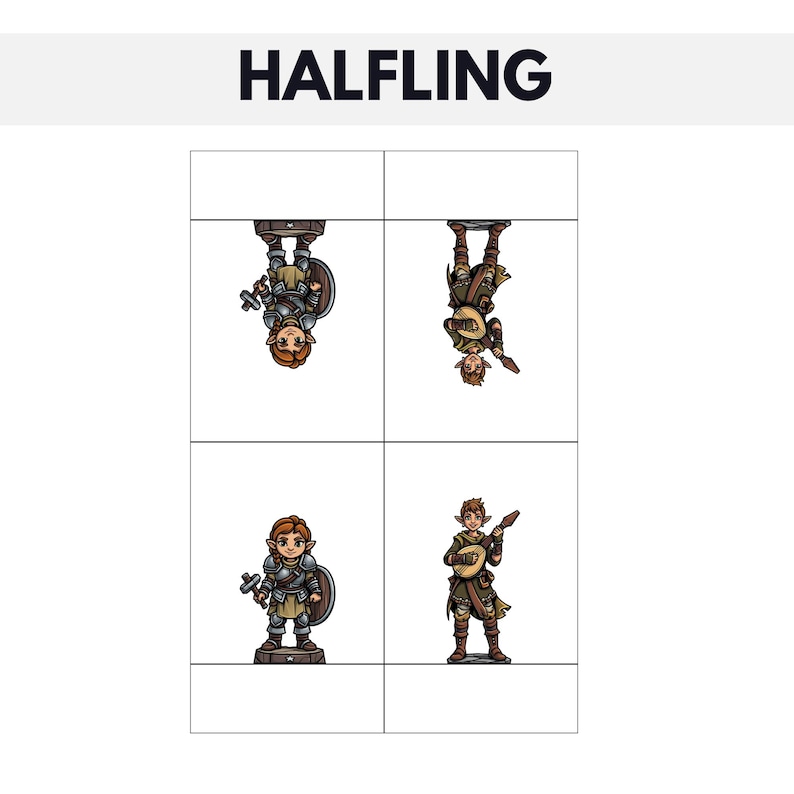 RPG Miniatures DND Printable Paper Minis Bundle Pack - 2D Characters ...