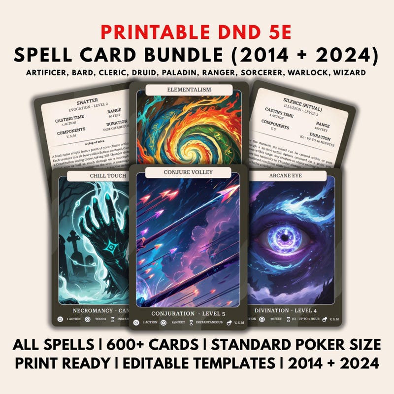 Spells Card Dnd - Etsy