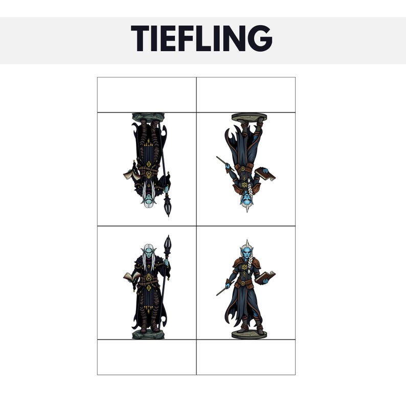 RPG Miniatures DND Printable Paper Minis Bundle Pack - 2D Characters ...