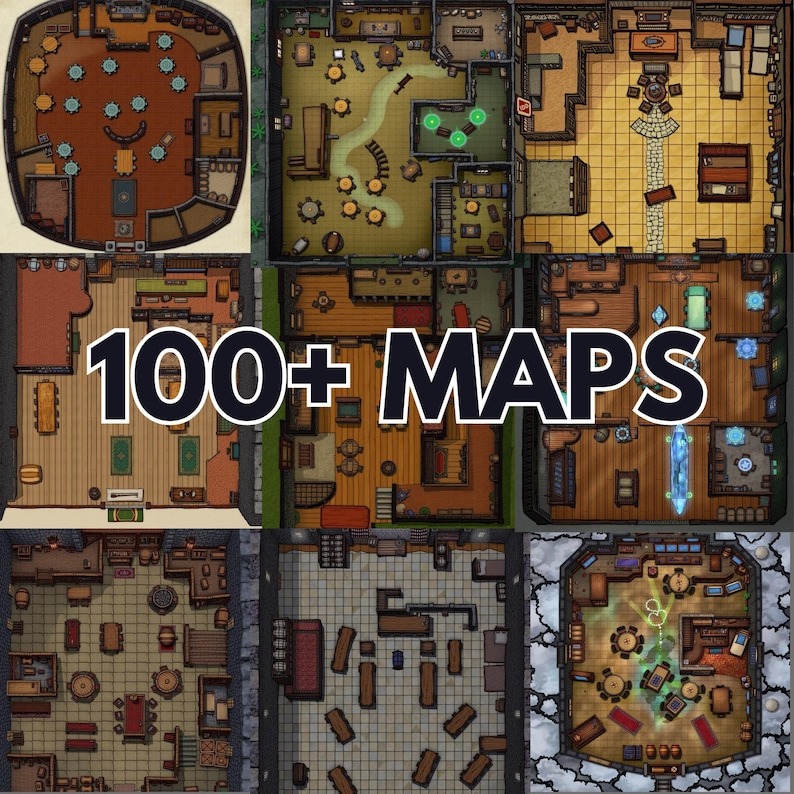 Dnd Tavern Battlemaps 5e Bundle Digital Download 100+ Dungeons and ...