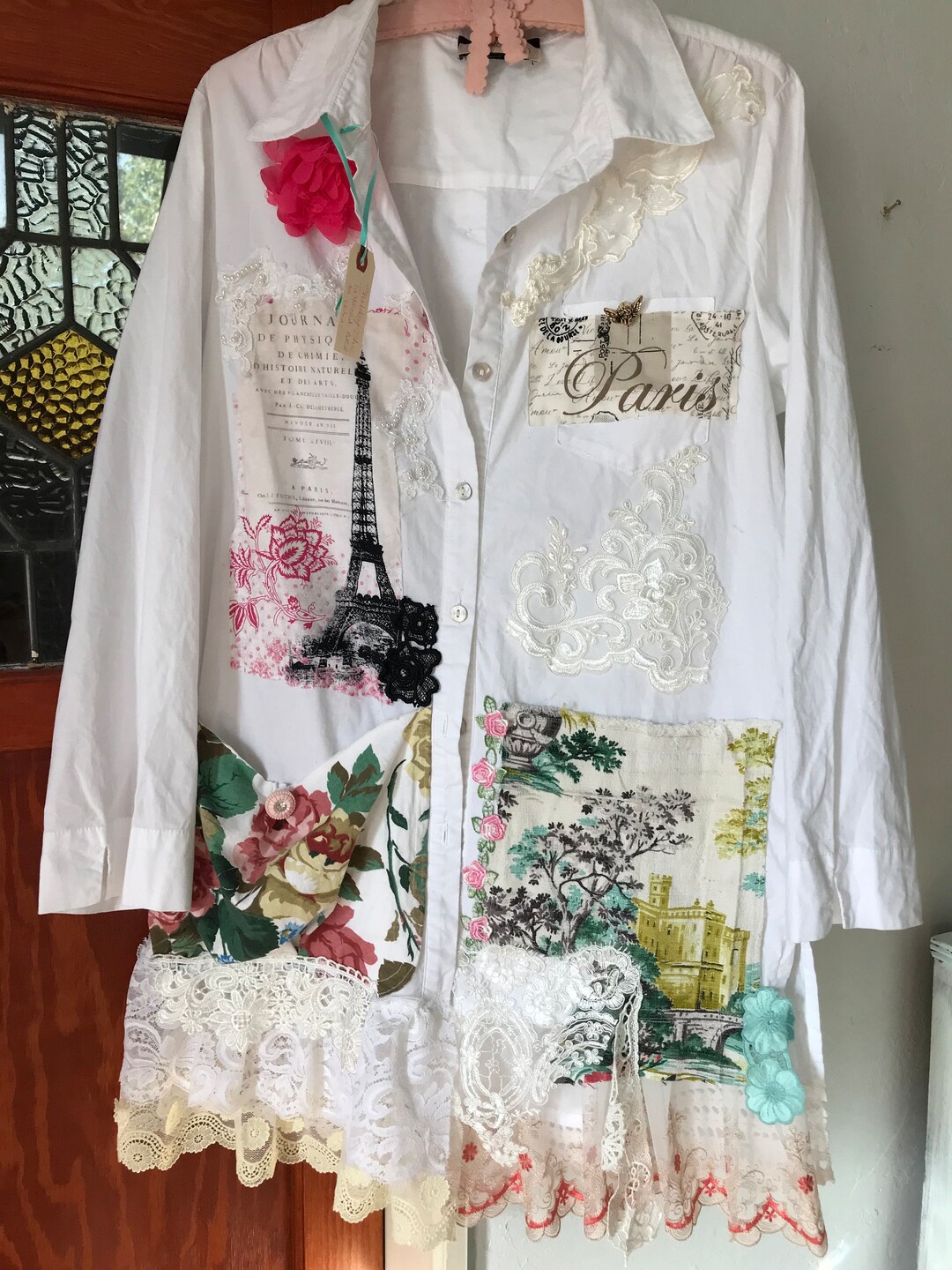 Art to Wear Shabby Tattered Chic Boho Artsy Style Paris Theme Shirt ...