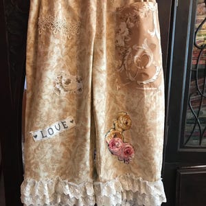 Artsy Art to Wear Womens Rose Applique Pantaloons Bloomers Unique OOAK ...